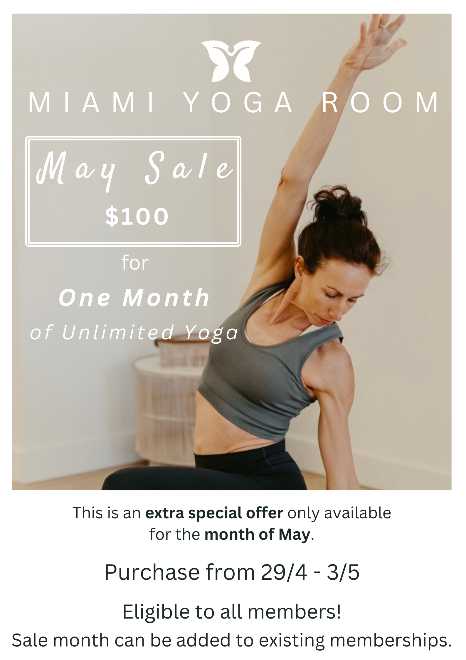 May Sale - One Month Membership for $100